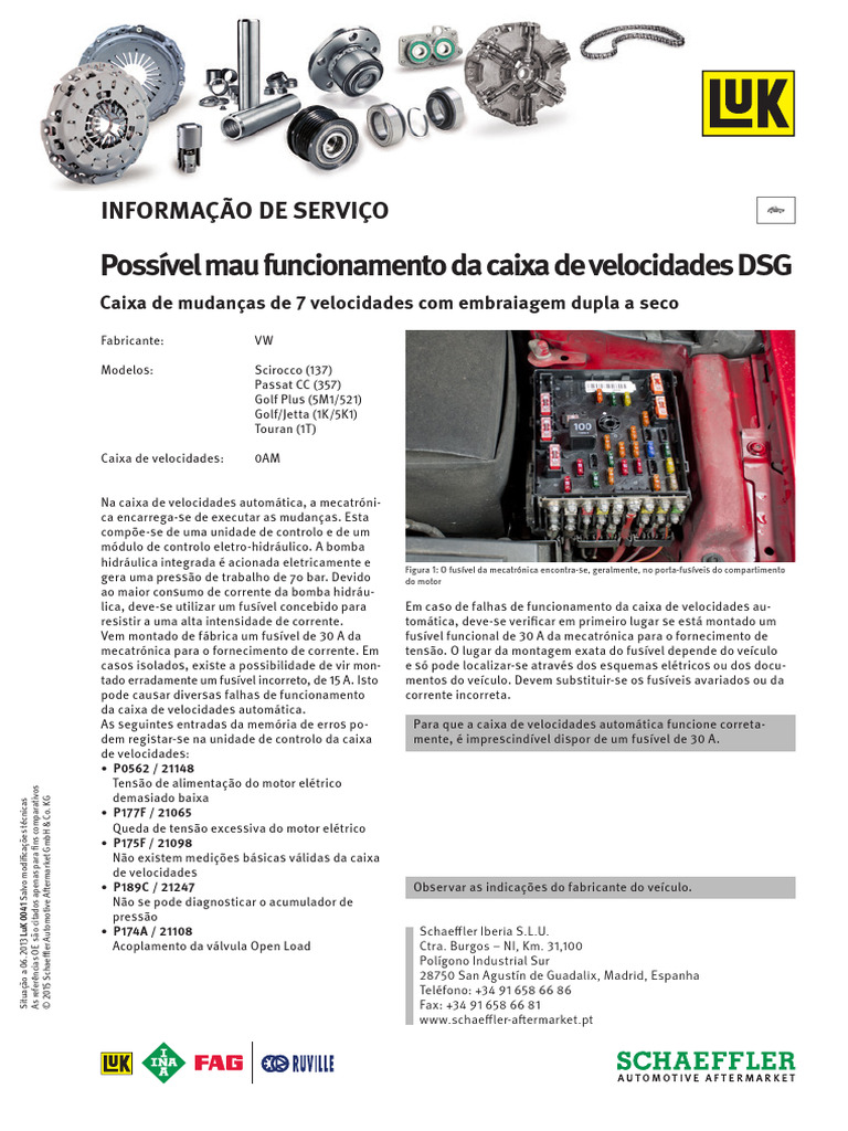 PT - LuK 0041 - Possivel Mau Funcionamento Da Caixa de Velocidades DSG PDF | PDF