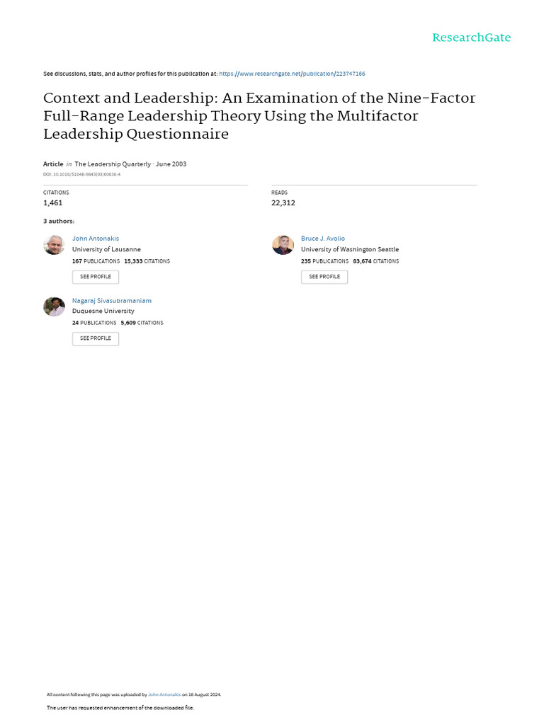 Context and Leadership An | PDF