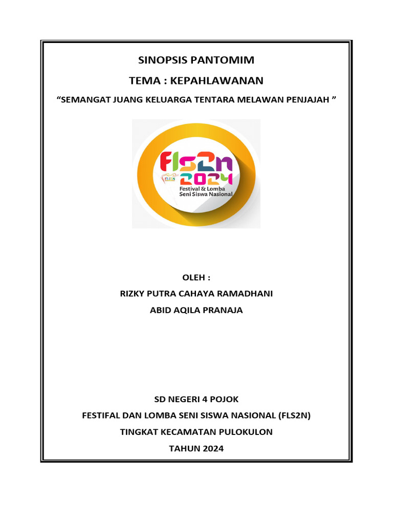 SINOPSIS PANTOMIM | PDF