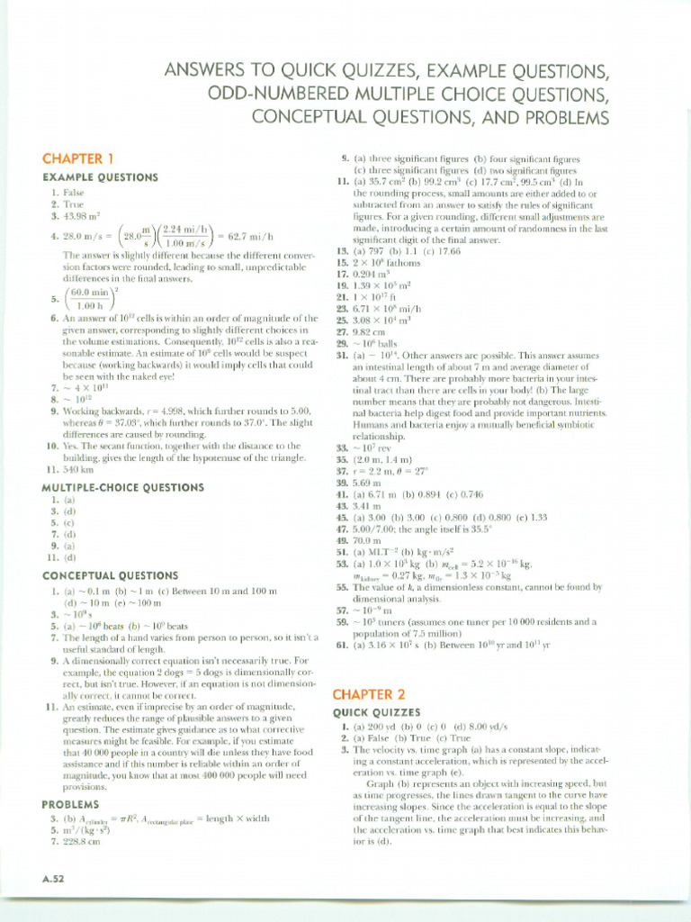 Answers Physics | PDF