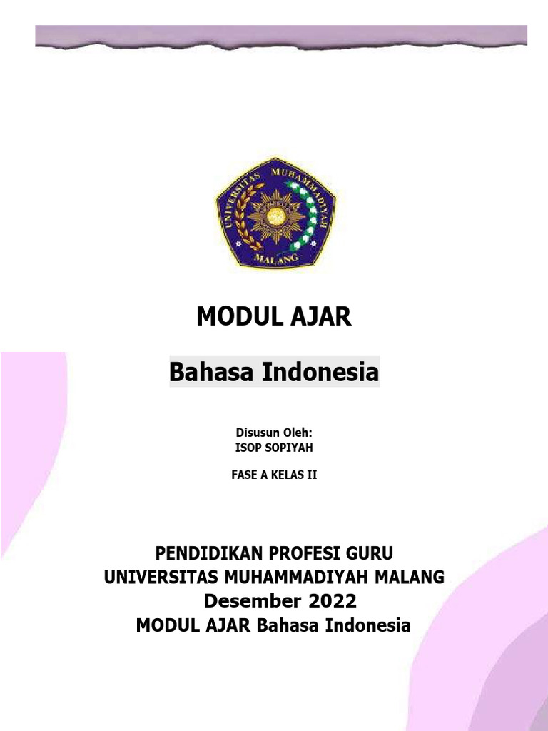 Modul Ajar Bahasa Indonesia Metode PBL | PDF