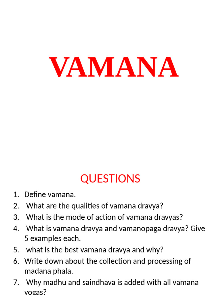Vamana: Definition and Procedure Overview | PDF | Ayurveda | Religion ...