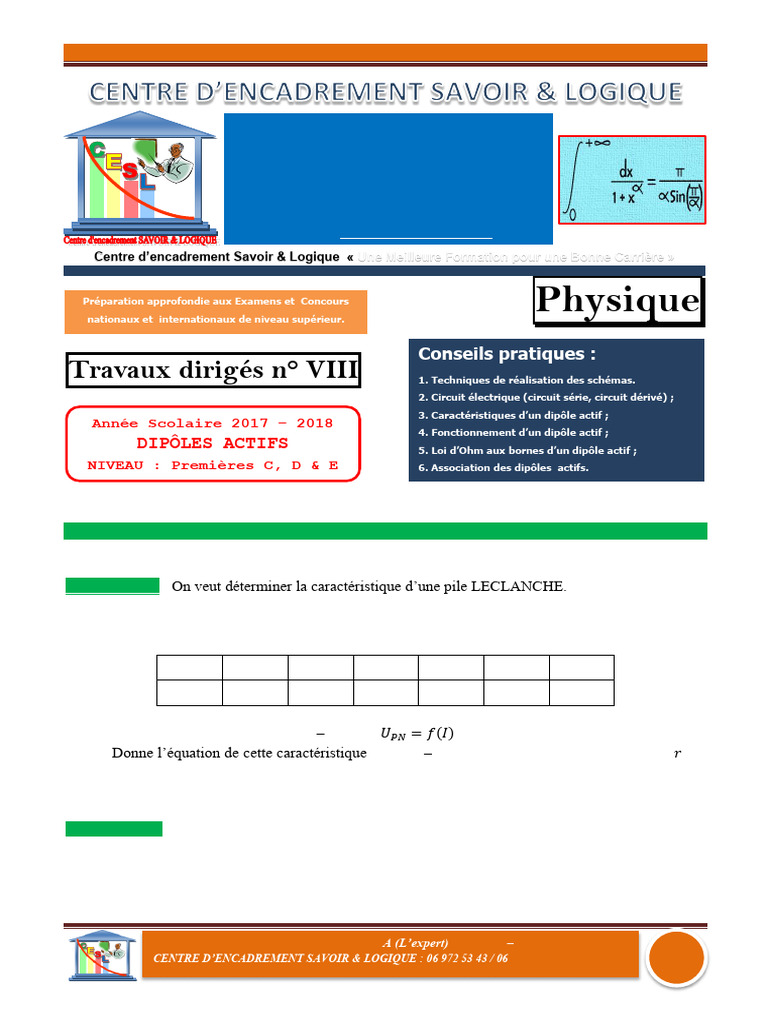 TD8 Dipôles actifs | PDF