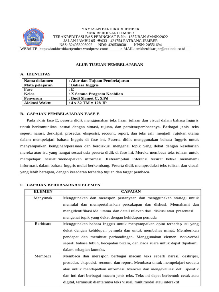 Atp Bahasa Inggris | PDF