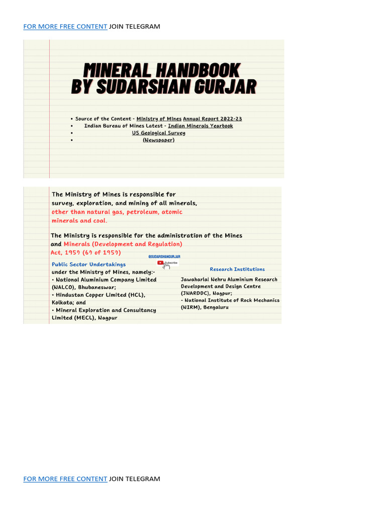 Mineral Handbook by Sudarshan Gurjar (Printable) | PDF