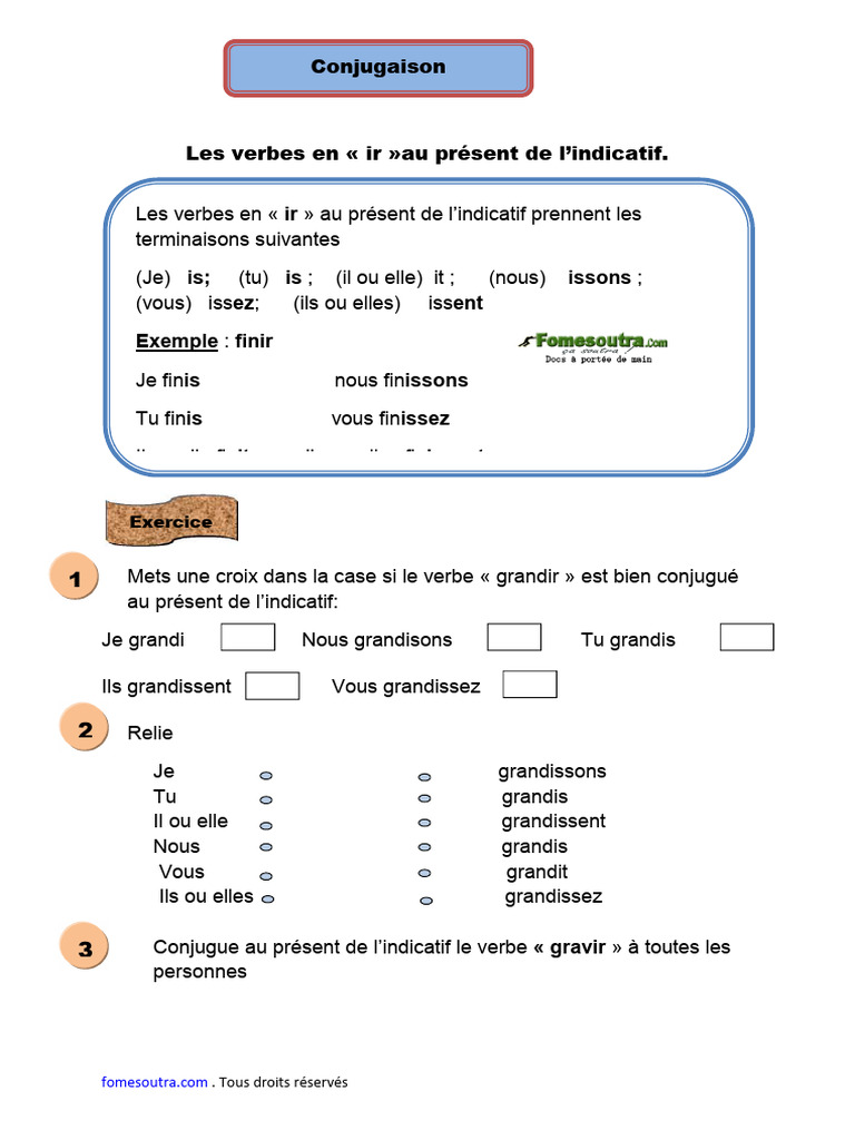612a423b880f0les Verbes en Ir Au Present de L Indicatif Cours C | PDF