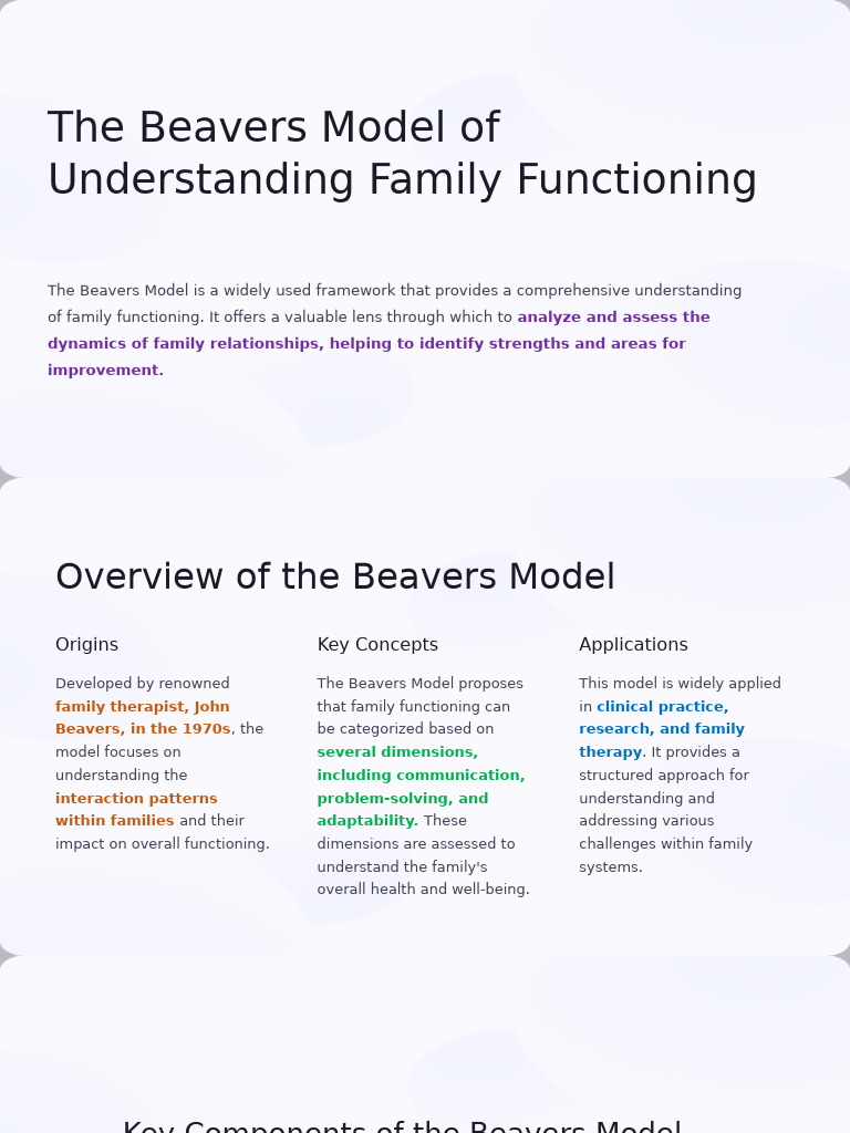 The Beavers Model of Understanding Family Functioning | PDF ...