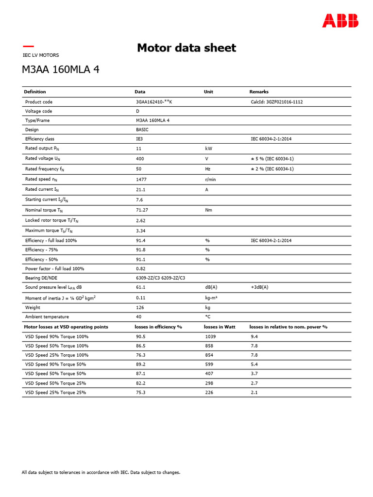 Motor Data For 27090 | PDF | Torque | Technology & Engineering