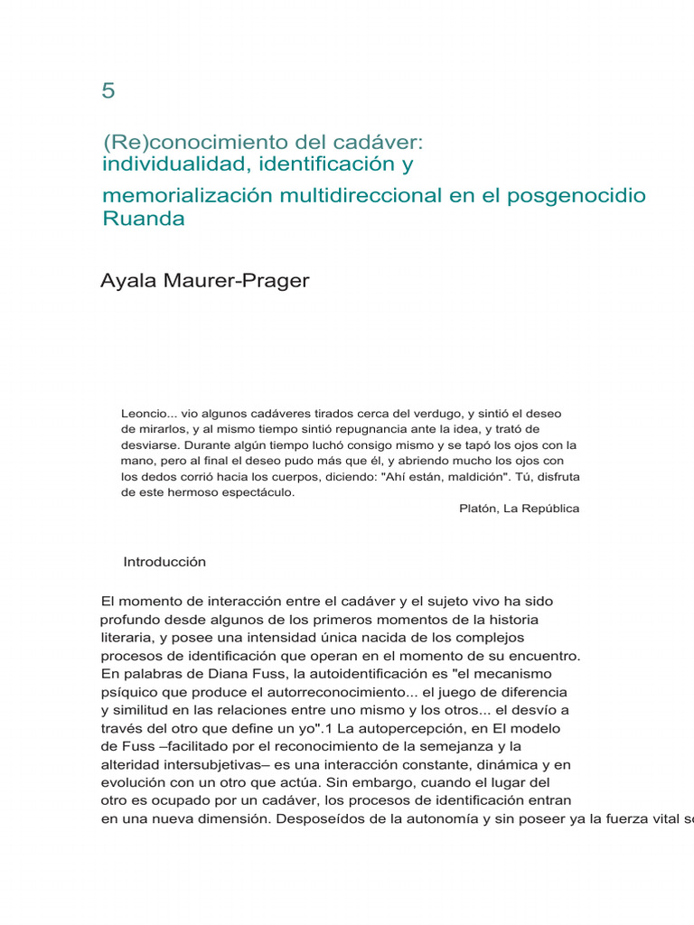 Maurer-Prager_Recognising the corpse | PDF