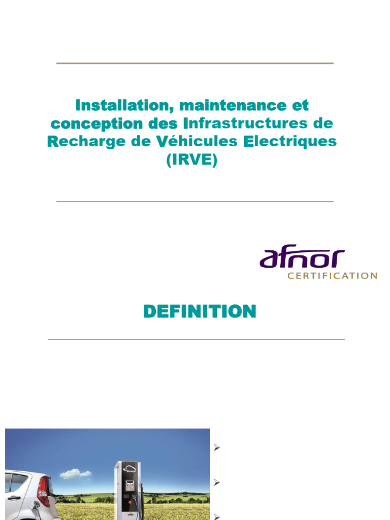Afnor - Qualification IRVE Afnor | PDF