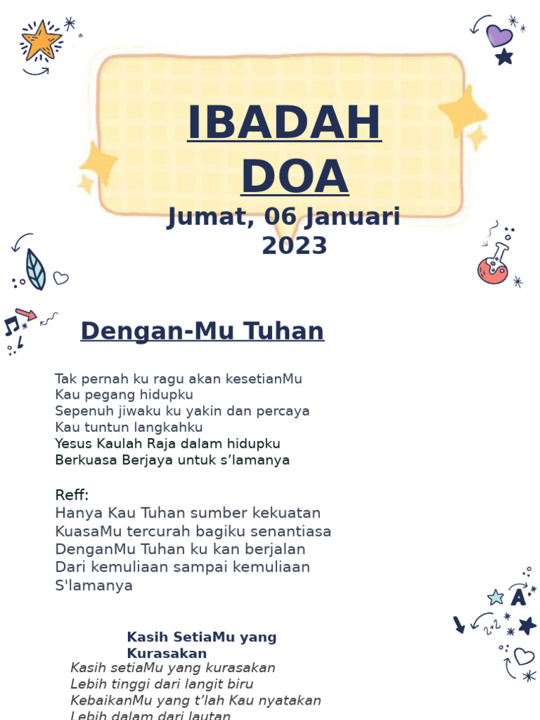 Ibadah Doa Jumat, 06 Januari 2023 | PDF