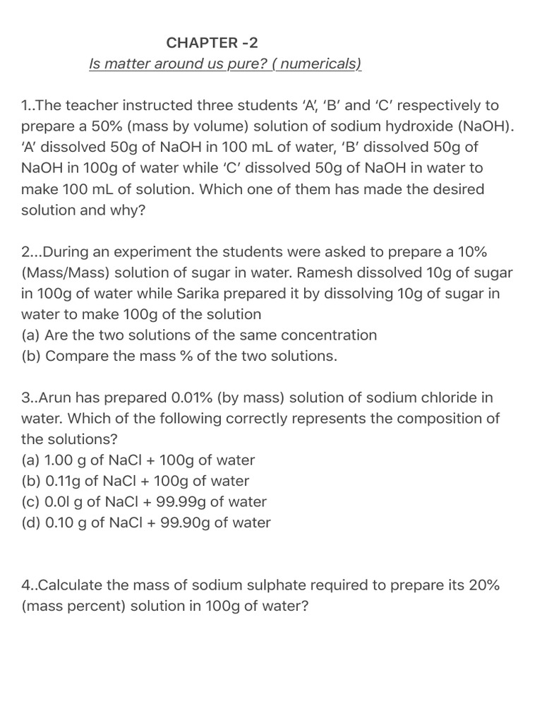 CHAPTER - 2 (Numericals) | PDF