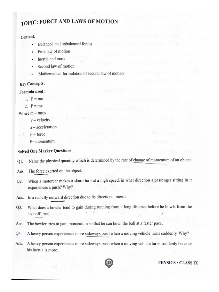 FORCE AND LAWS OF MOTION | PDF