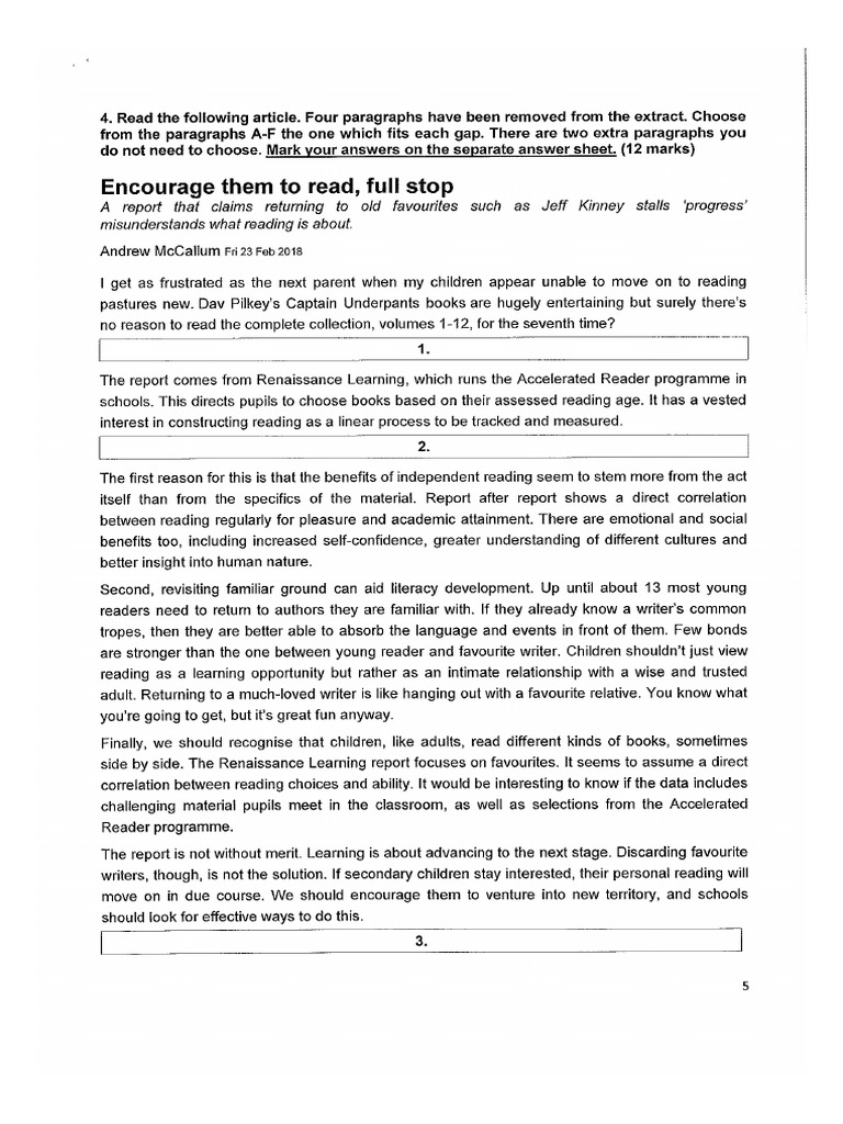 2nd Activity Reading and Paragraphs | PDF
