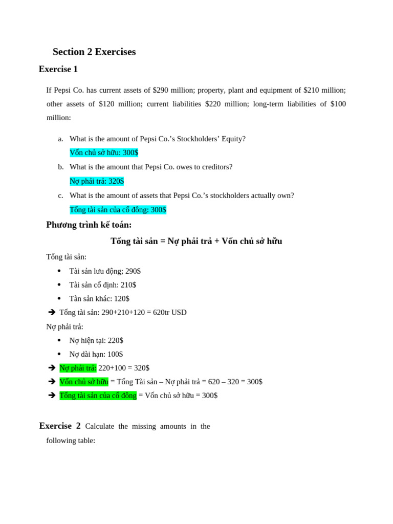 Section 2 Exercises | PDF