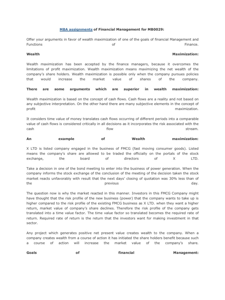 MBA Assignments | PDF