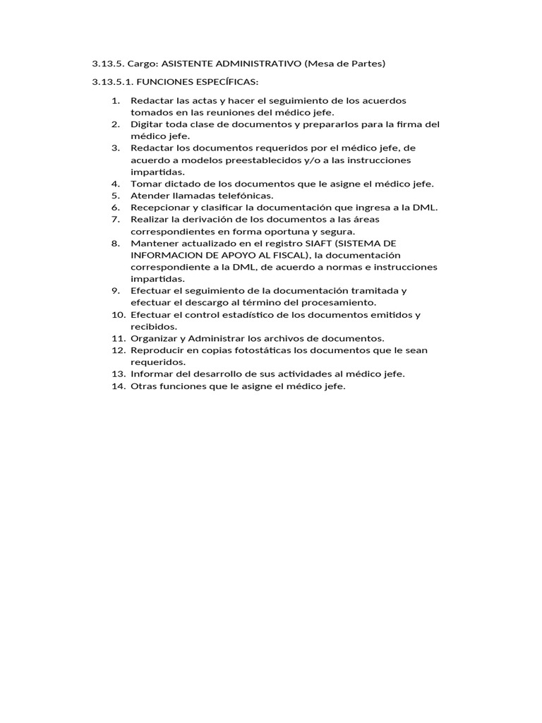 Funciones de DML Asistente Administrativo | PDF