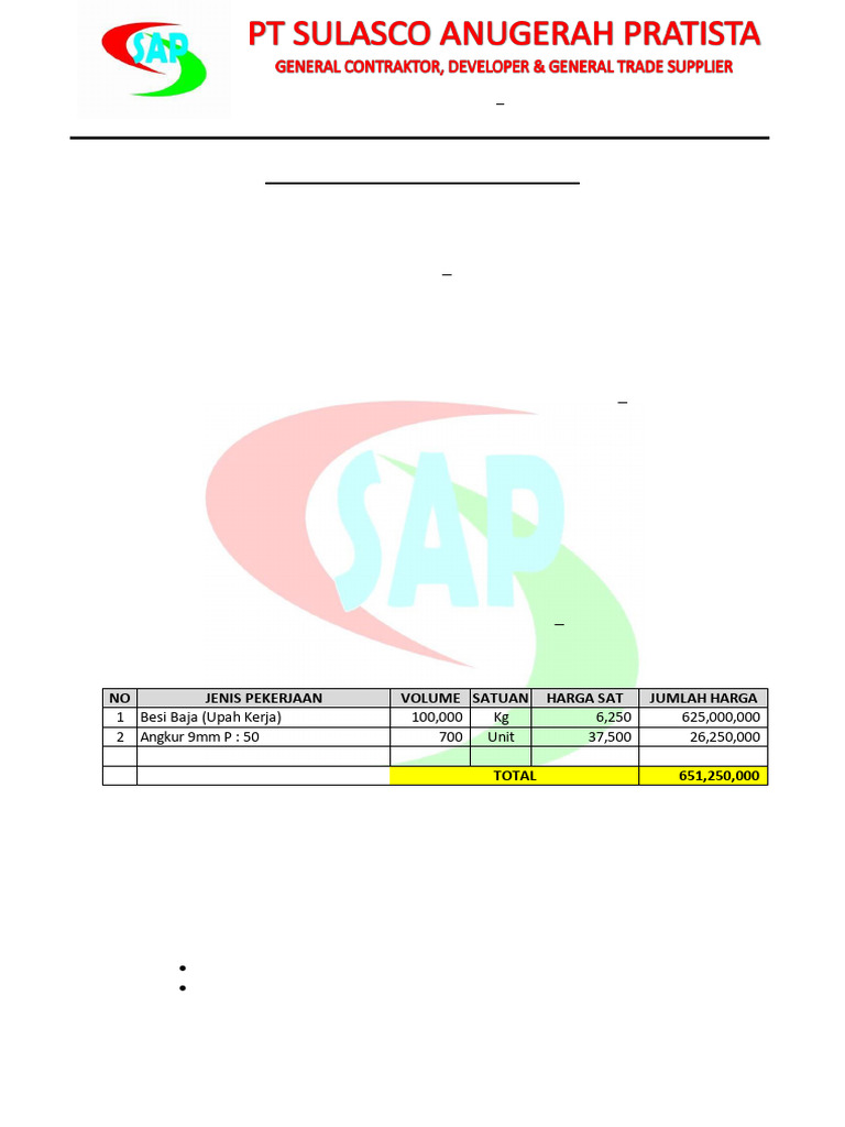SPK Pekerjaan Baja - EKASS | PDF