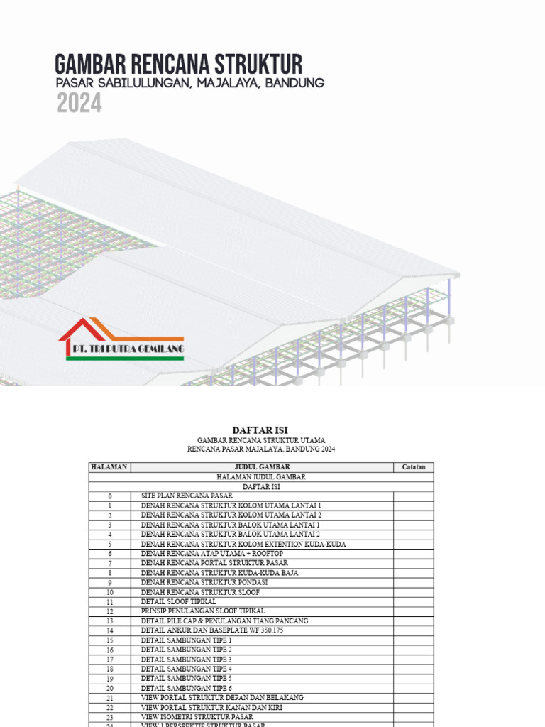 Structure Drawing - Pasar Majalaya Bandung | PDF
