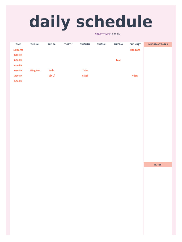 Daily schedule | PDF