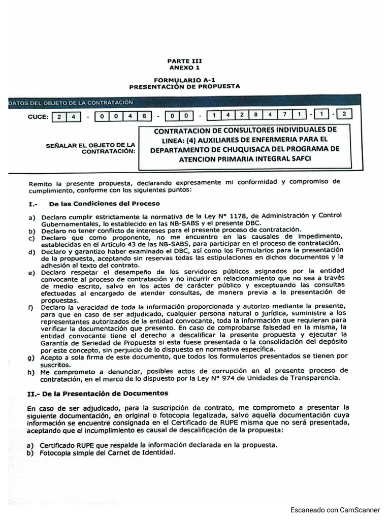 Formulario A-1 | PDF