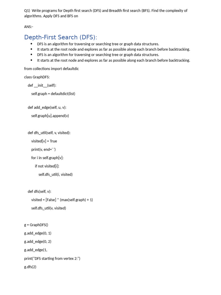 Depth-First Search (DFS) | PDF