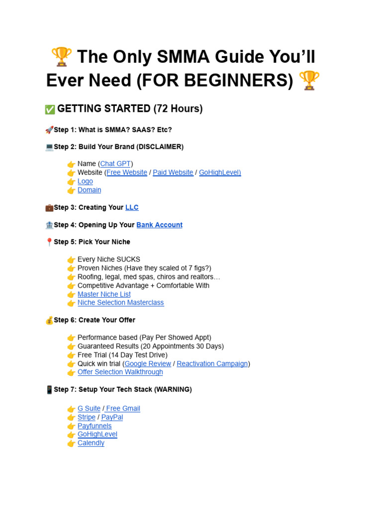 The Only SMMA Guide You'll Ever Need (FOR BEGINNERS) | PDF