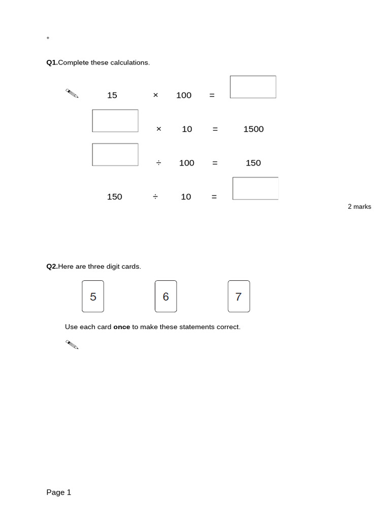 Place Value - Level 4 - Questions | PDF