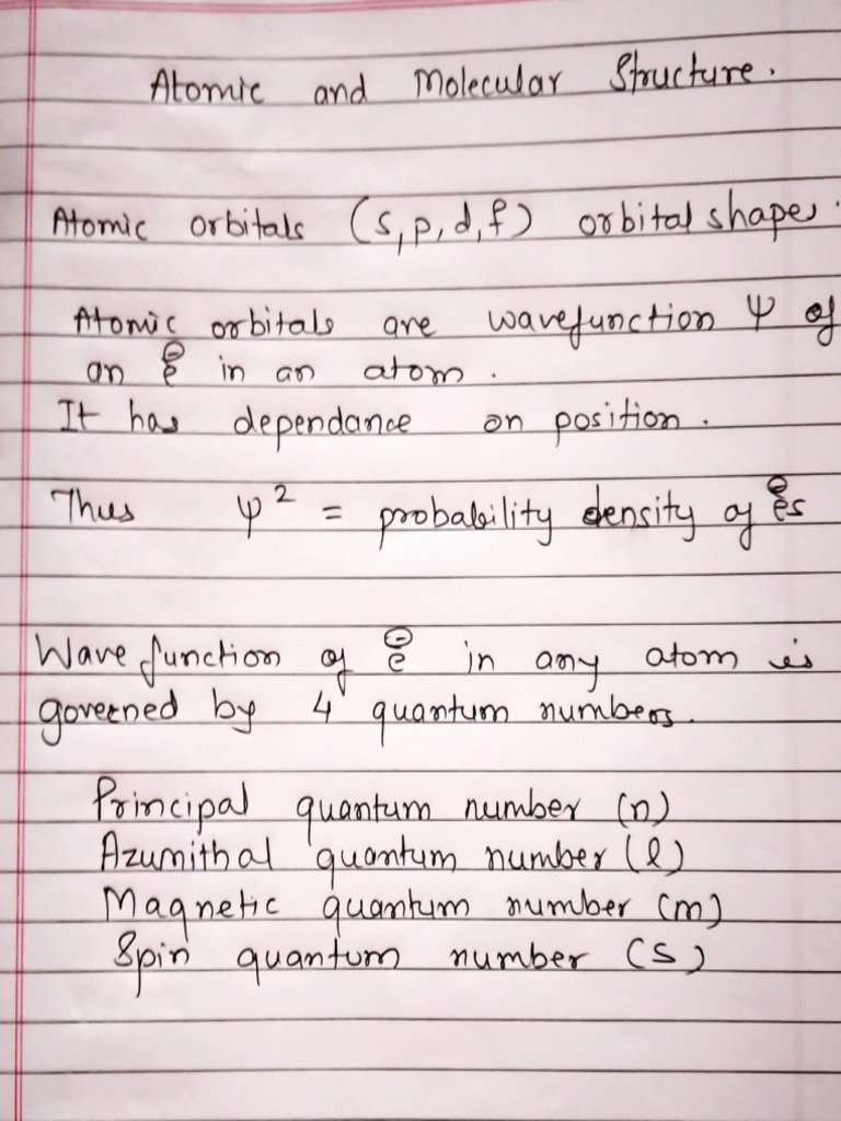 Unit1 Atomic Orbital | PDF