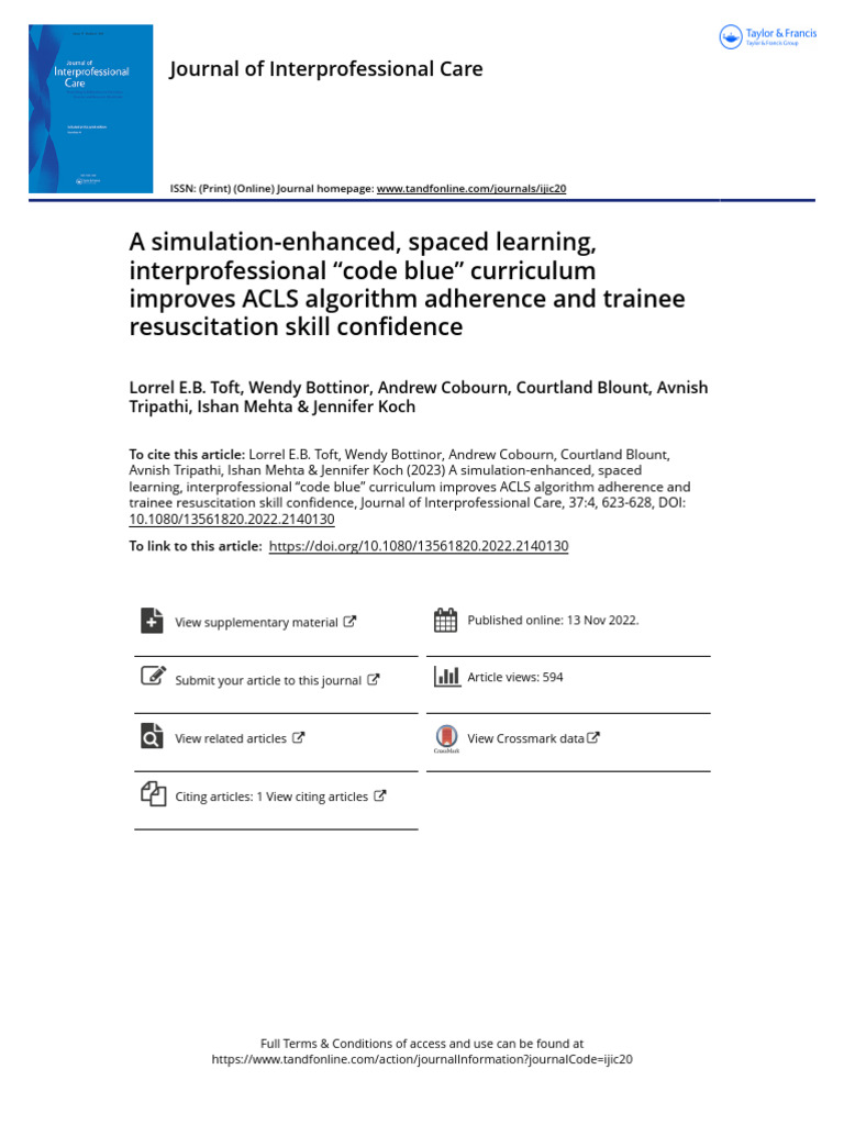 A Simulation-Enhanced Spaced Learning Interprofessional Code Blue ...