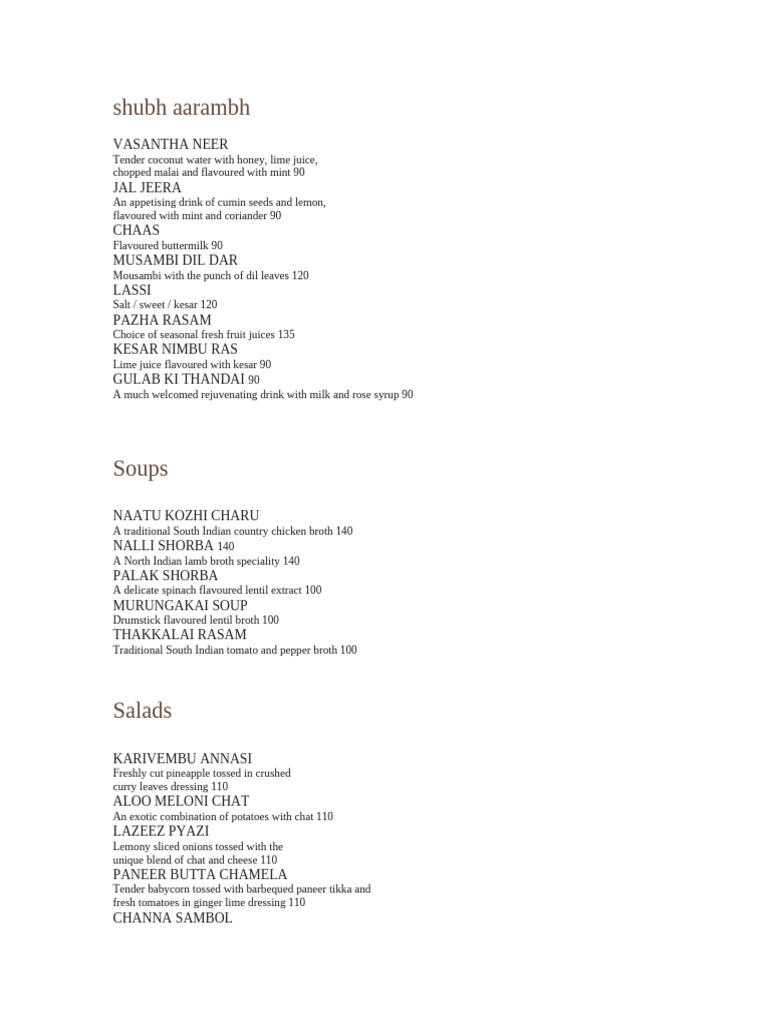 Revised Copper Point Menu | PDF | Indian Cuisine | Curry