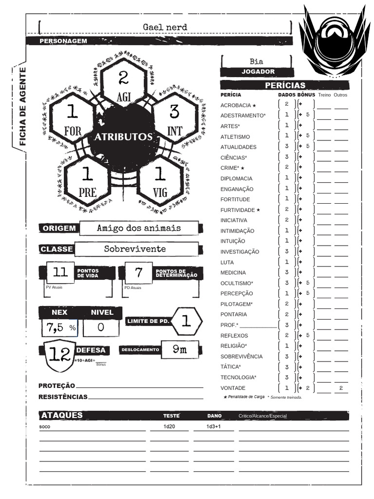 Ficha Nova Do Gael Nerd | PDF