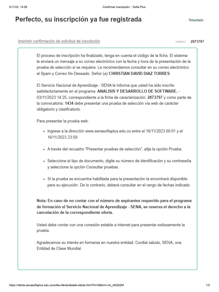 ANALISIS Y DESARROLLO DE SOFTWARE. __ Sofia Plus | PDF