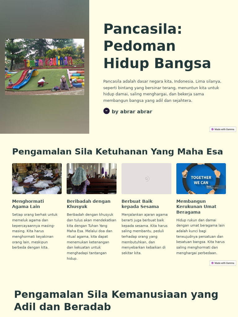 Pancasila Pedoman Hidup Bangsa | PDF