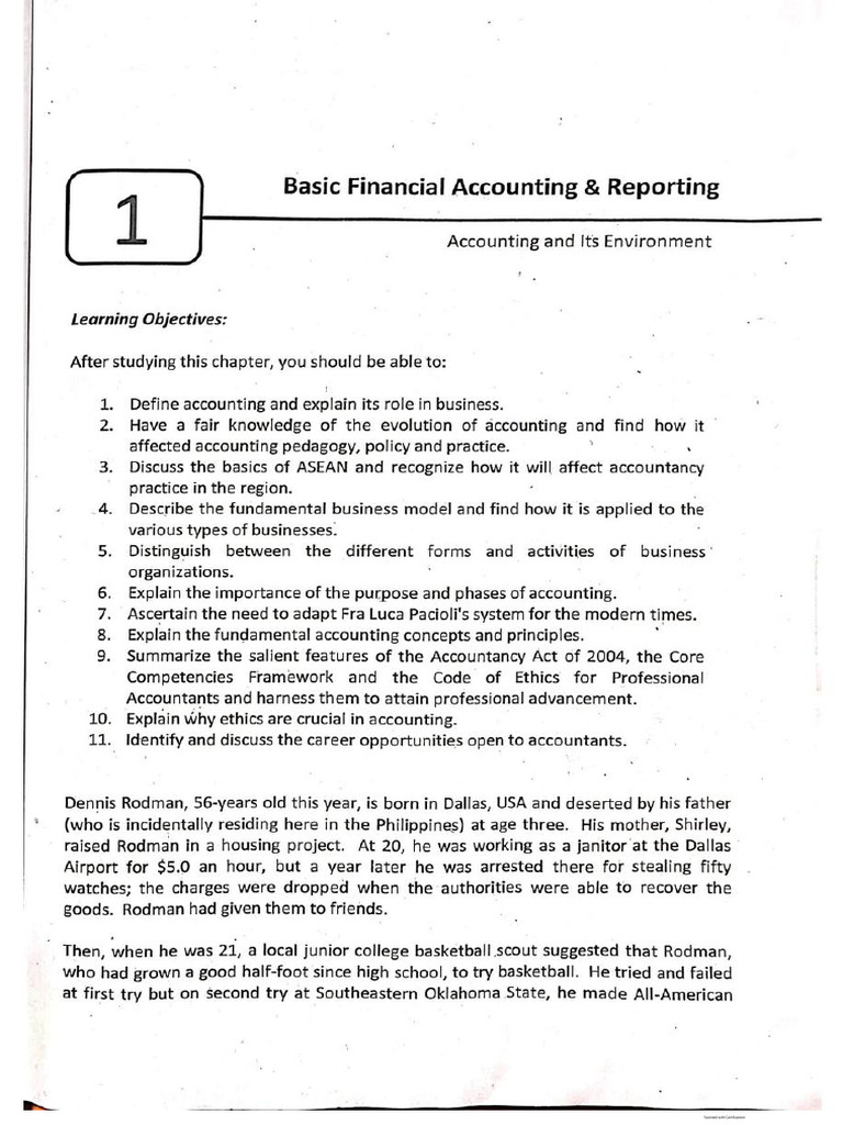 Basic Accounting - Ballada - Chapter 1 | PDF