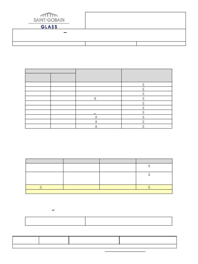 Especificaciones de Planilux Vidrio México | PDF
