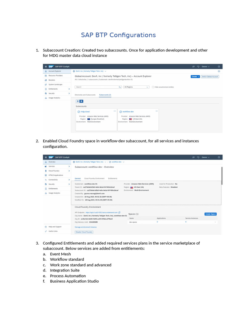 SAP BTP Configurations | PDF