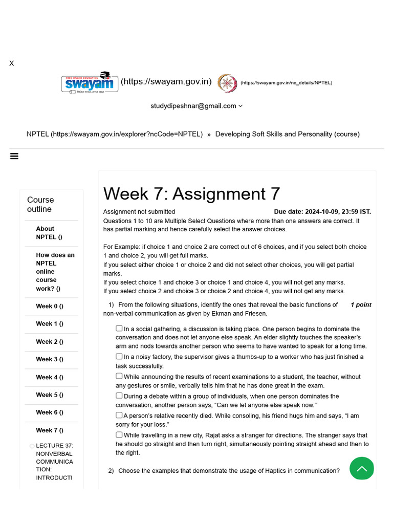 Developing Soft Skills and Personality - Unit 10 - Week 7 | PDF