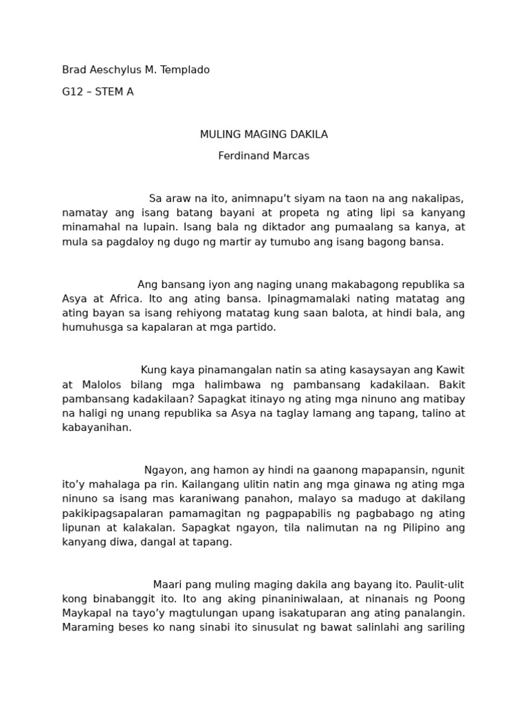 Talumpati Ni Brad | PDF