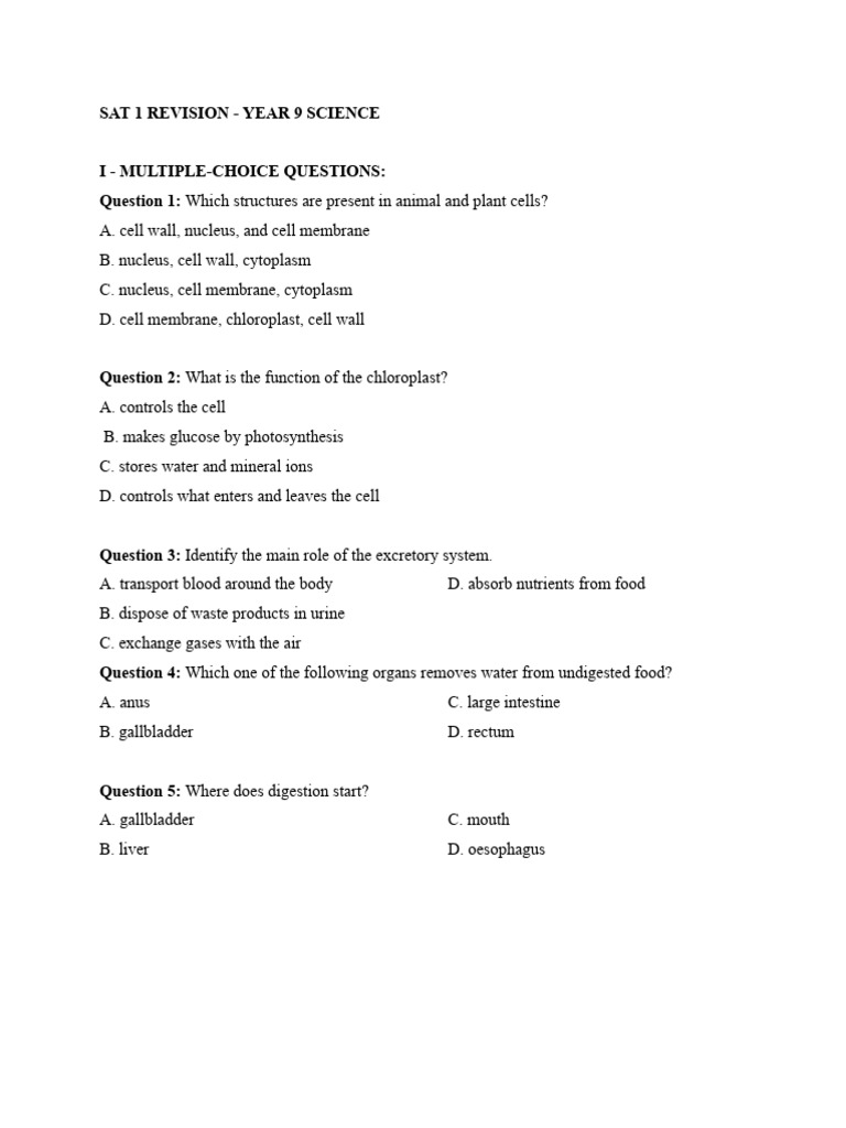 SAT 1 REVISION | PDF
