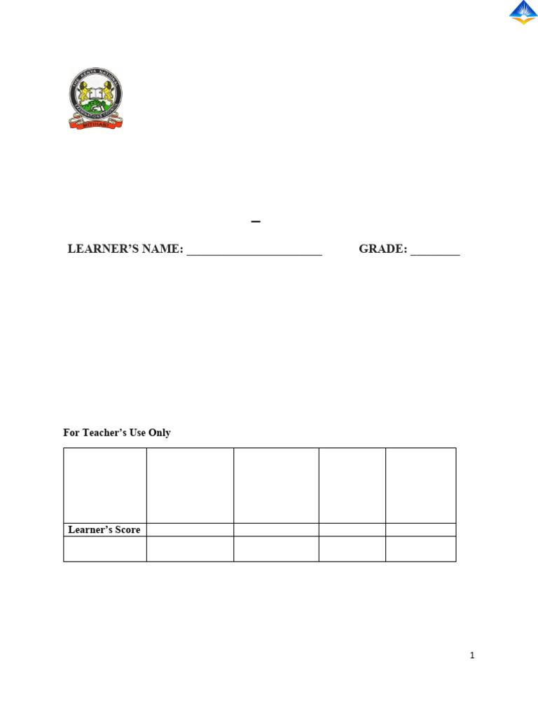 Set 1 Grade 8 Section B 2024-Revised | PDF