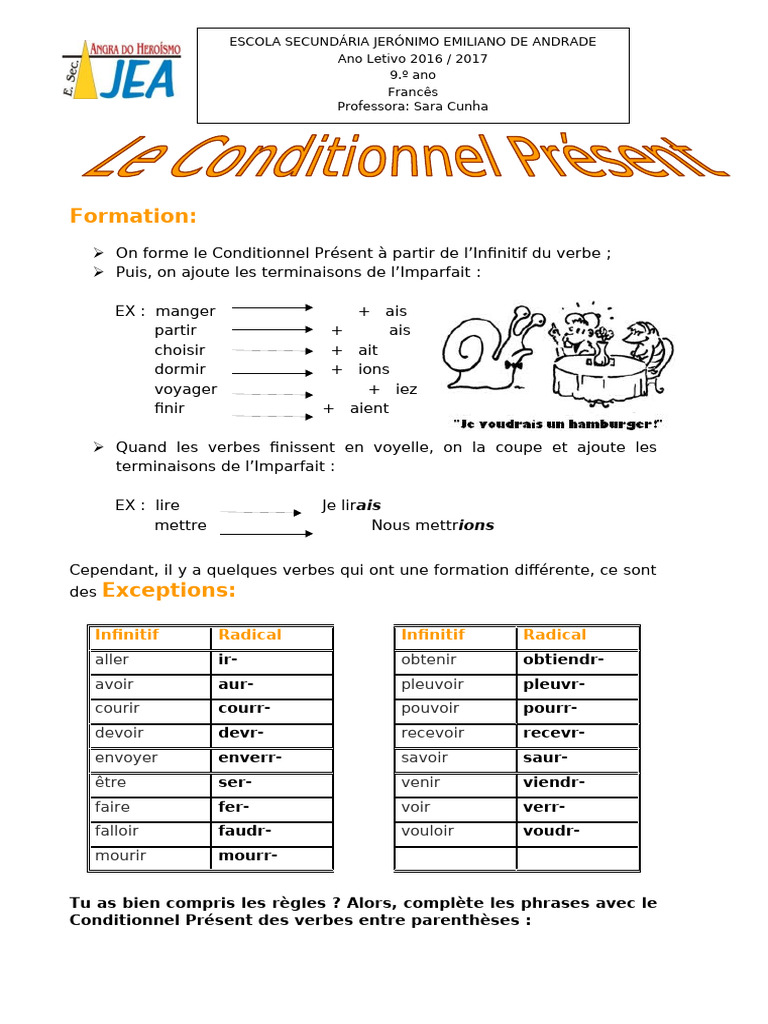 Le Conditionnel Présent | PDF