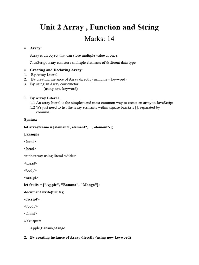 Array Function String | PDF