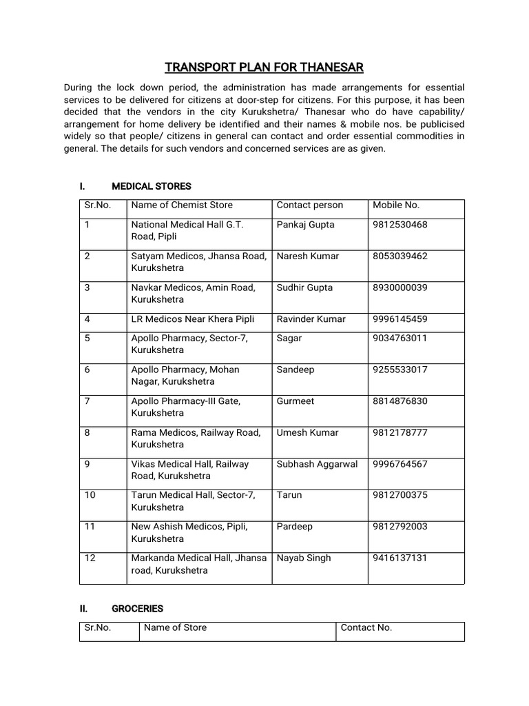 Transport Plan for Kkr | PDF