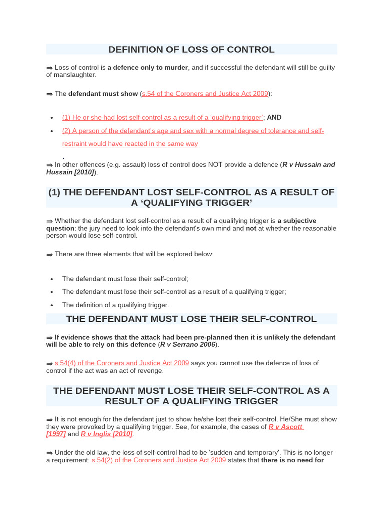 Loss of Control | PDF