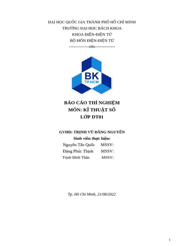 Báo Cáo TN KTS HK213 | PDF