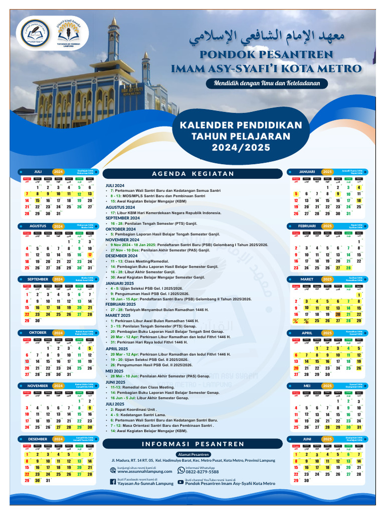 Kalender Pendidikan Pondok 2024/2025 | PDF