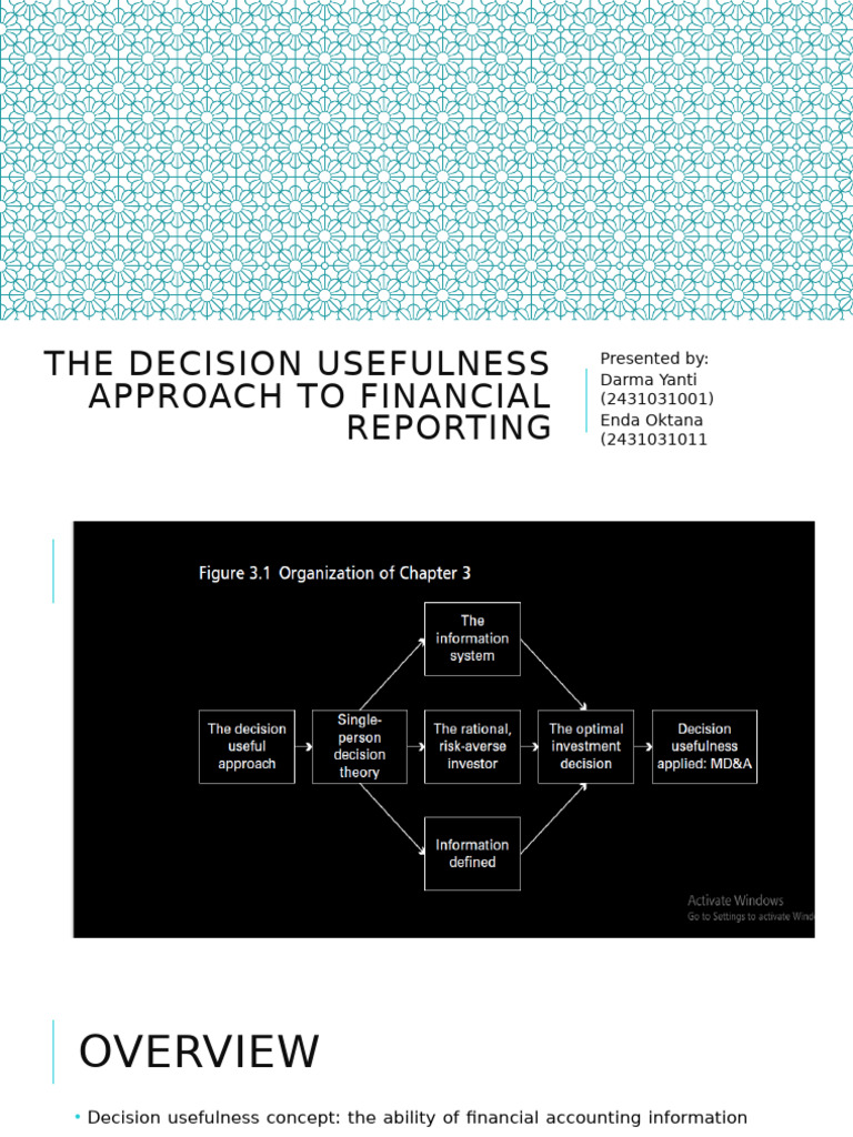 PPT. The Decision Usefulness Approach To Financial Reporting | PDF