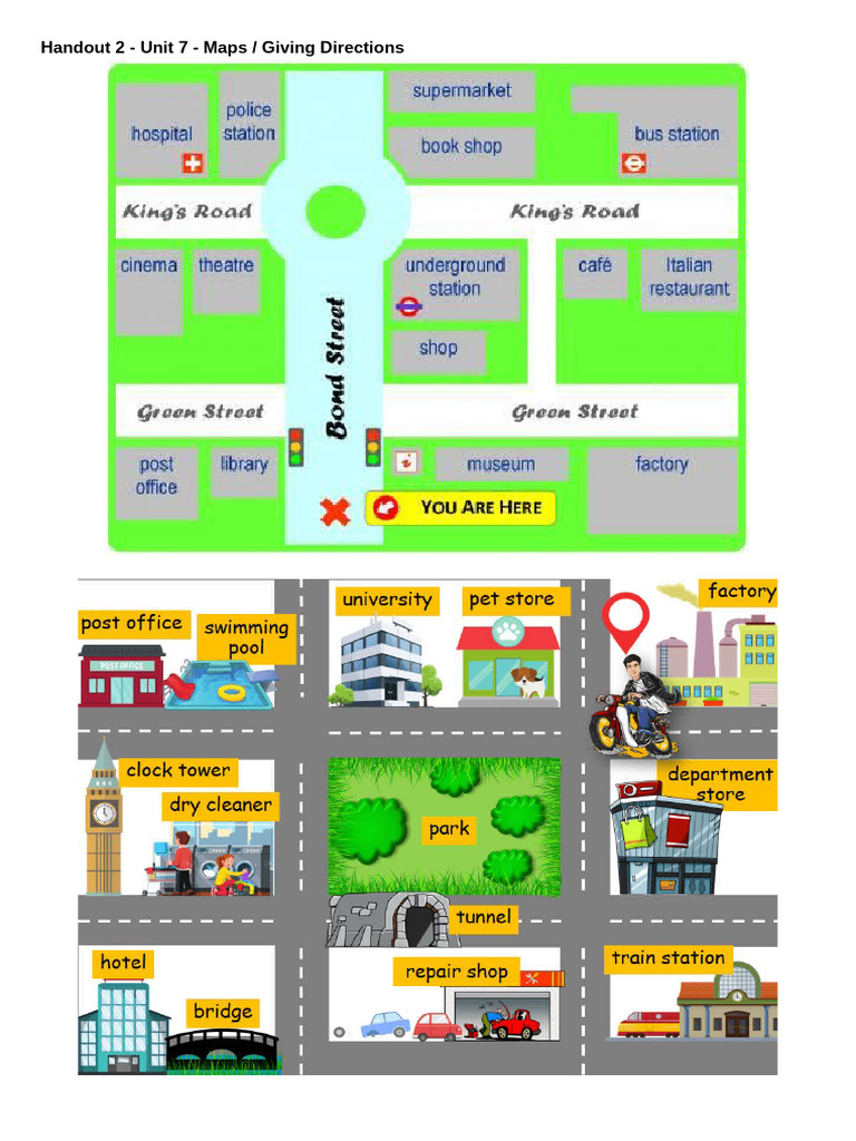 Handout 2 - Unit 7 - Maps - Giving Directions | PDF