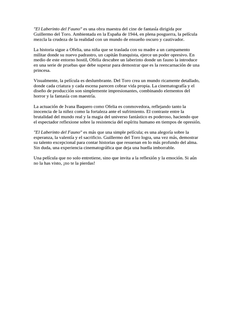 El Laberinto Del Fauno | PDF